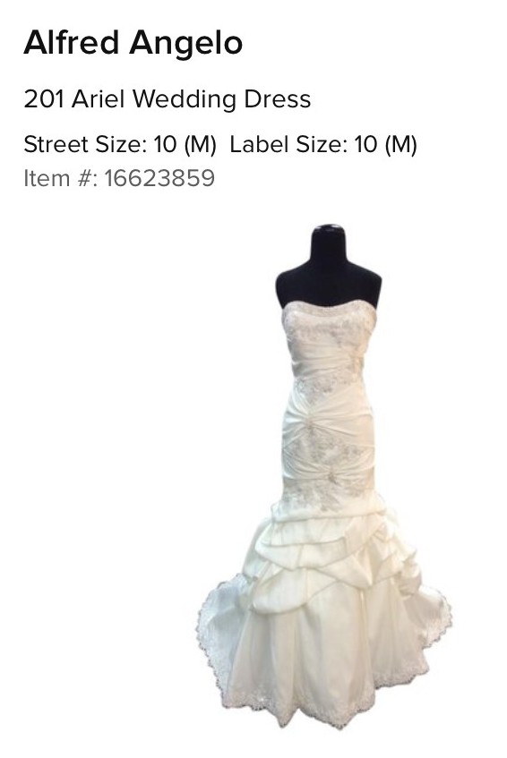 Alfred Angelo 201 Disney Collection Ariel Wedding Dress Second Hand ...