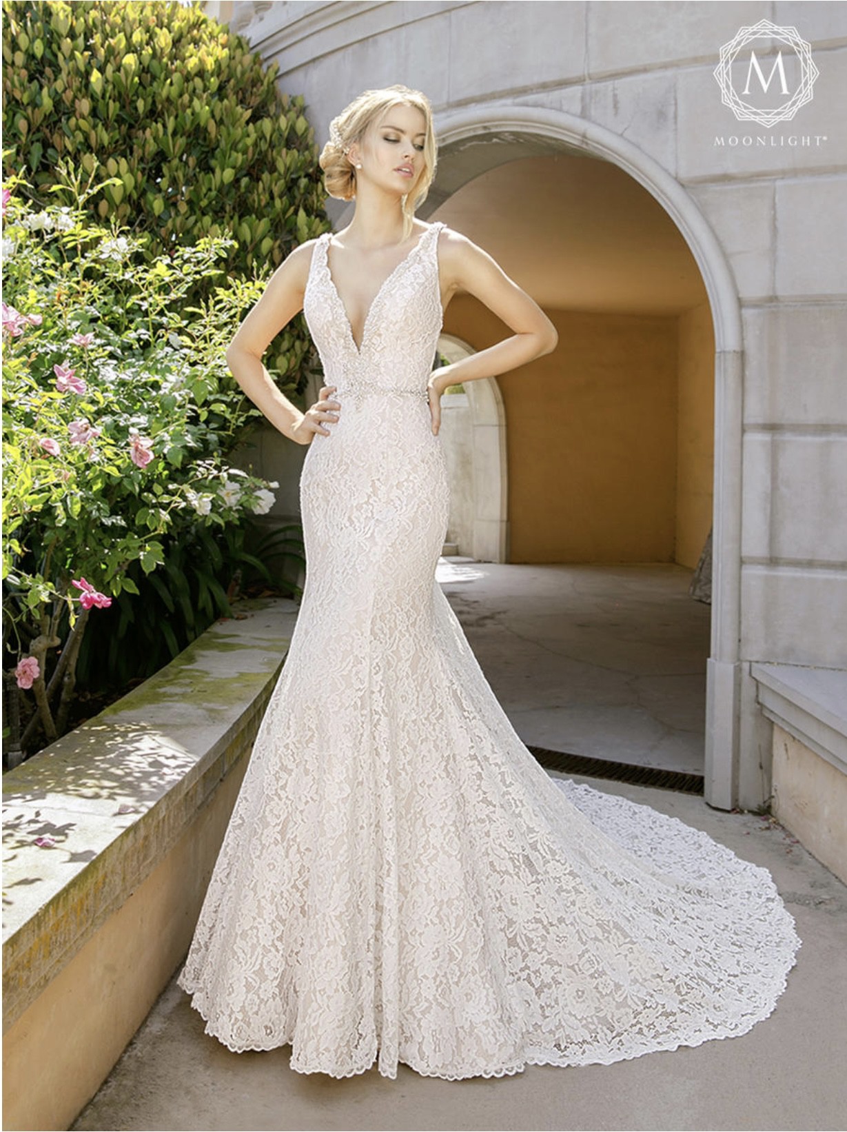 Moonlight Bridal, H1343 Wedding Dress Save 79% - Stillwhite