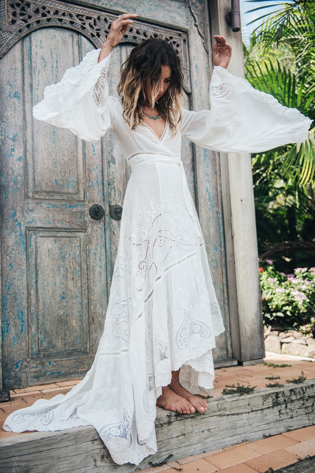 Spell Designs Gwendolyn Wrap Gown Preowned Wedding Dress Save 49% ...