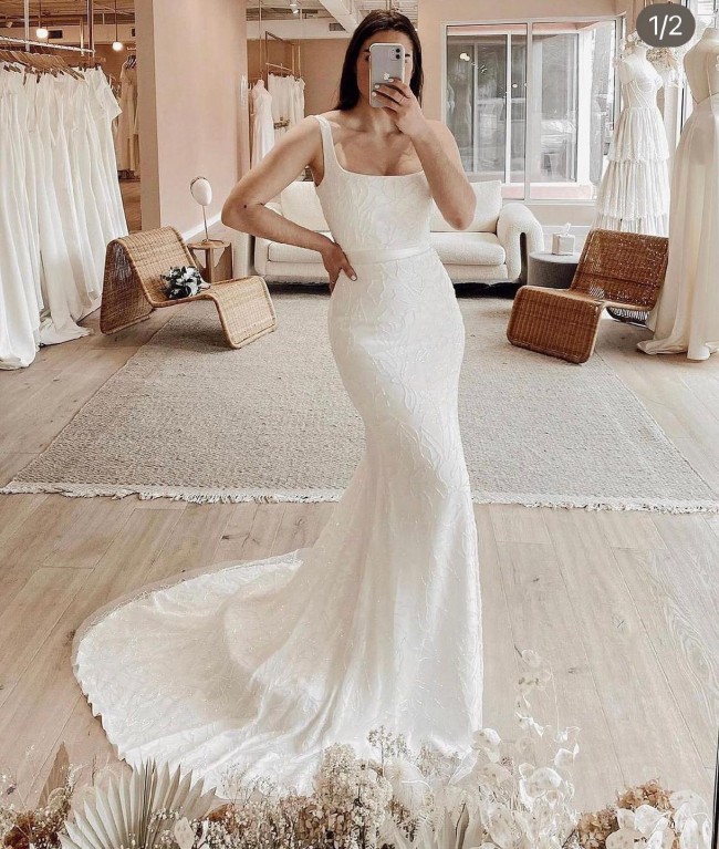 Alexandra Grecco Aspen gown Sample Wedding Dress Save 50% - Stillwhite
