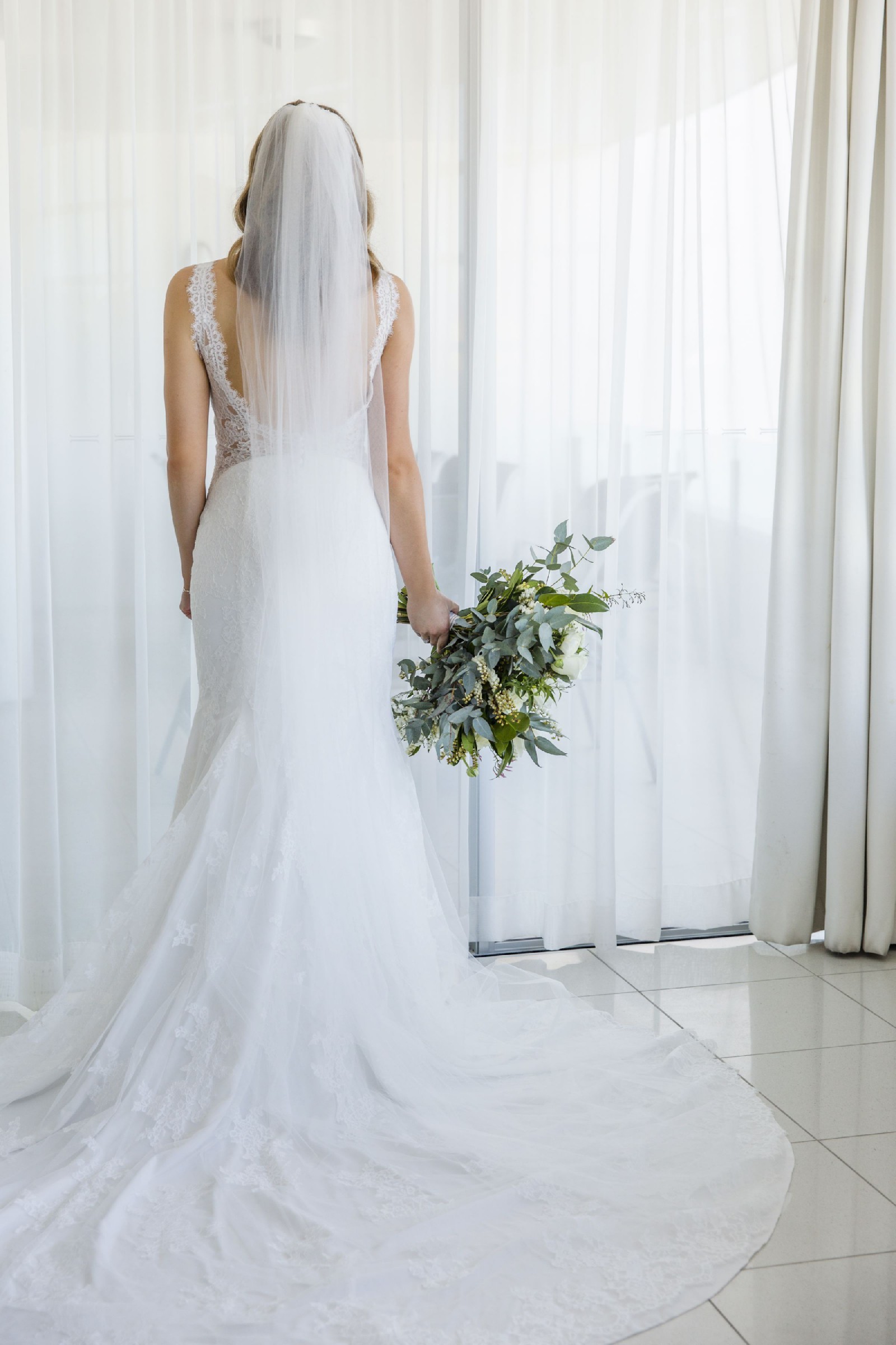 Pronovias Oreste - Blanco Natural - Off White Crepe & Tule Used Wedding ...