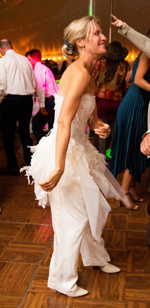 Danielle Frankel, Arielle dress with the Miriam Silk Wool pants Wedding ...