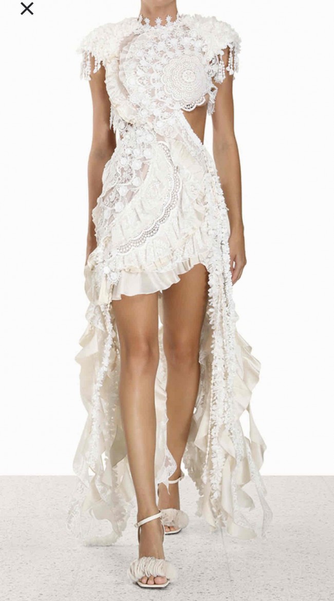 Zimmermann, The Wonderland Lace Frill Dress Wedding Dress - Stillwhite