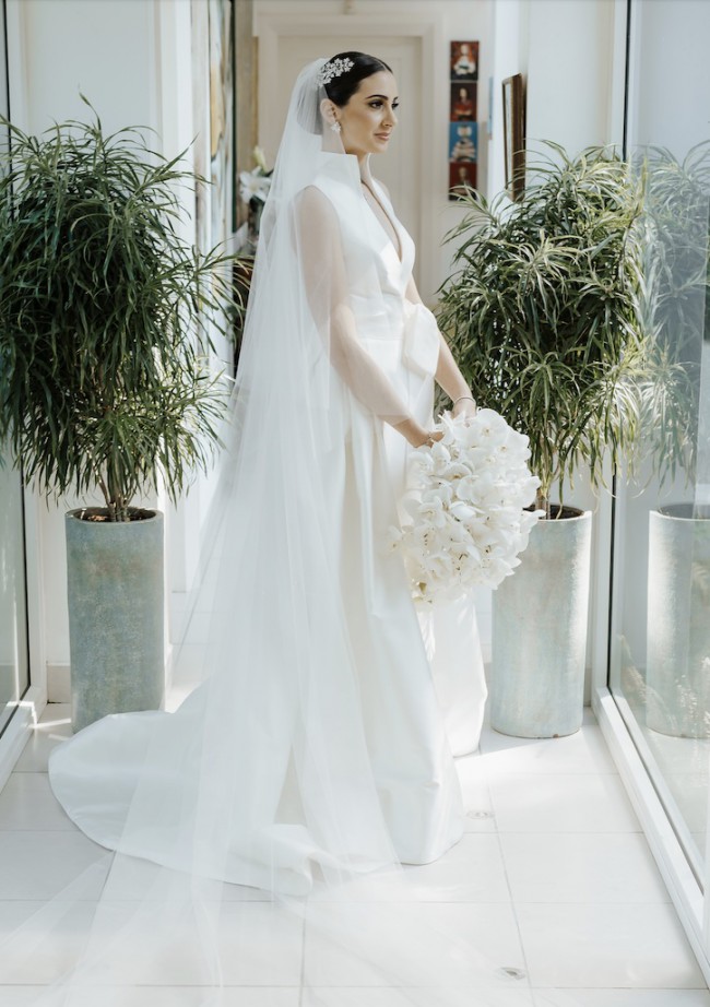 Carolina Herrera, Lydia-V-neck Silk Mikando Ballgow Wedding Dress Save ...