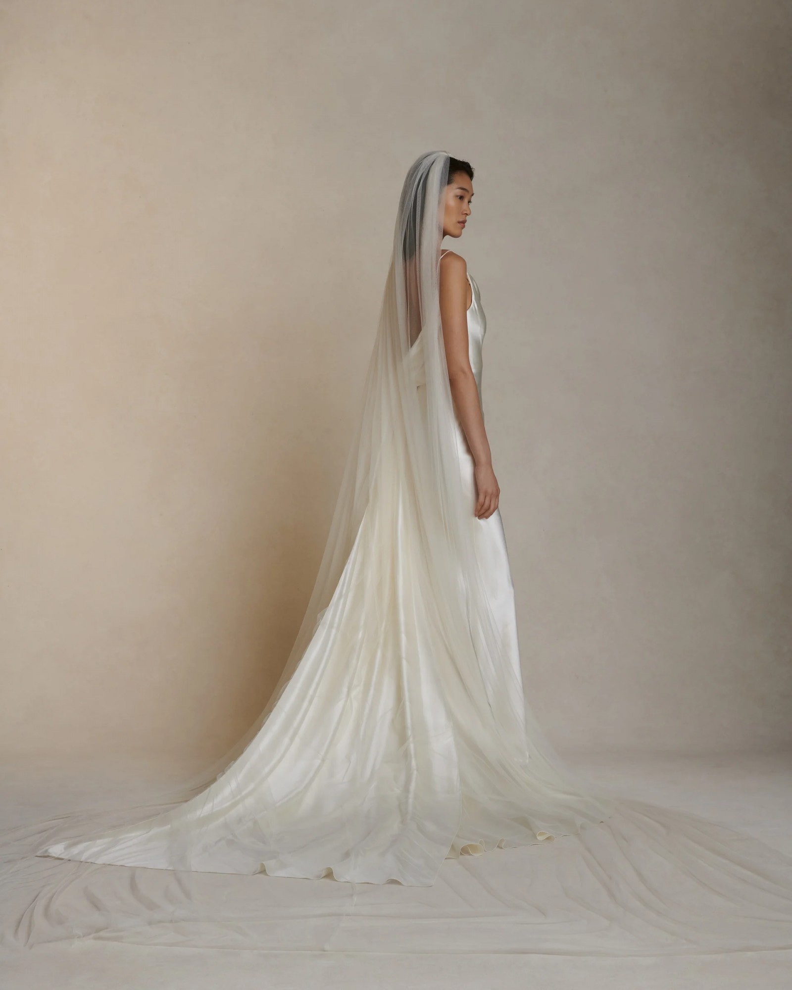 Danielle Frankel, Simple Tulle Veil - Chapel New Wedding Dress Save 14% ...