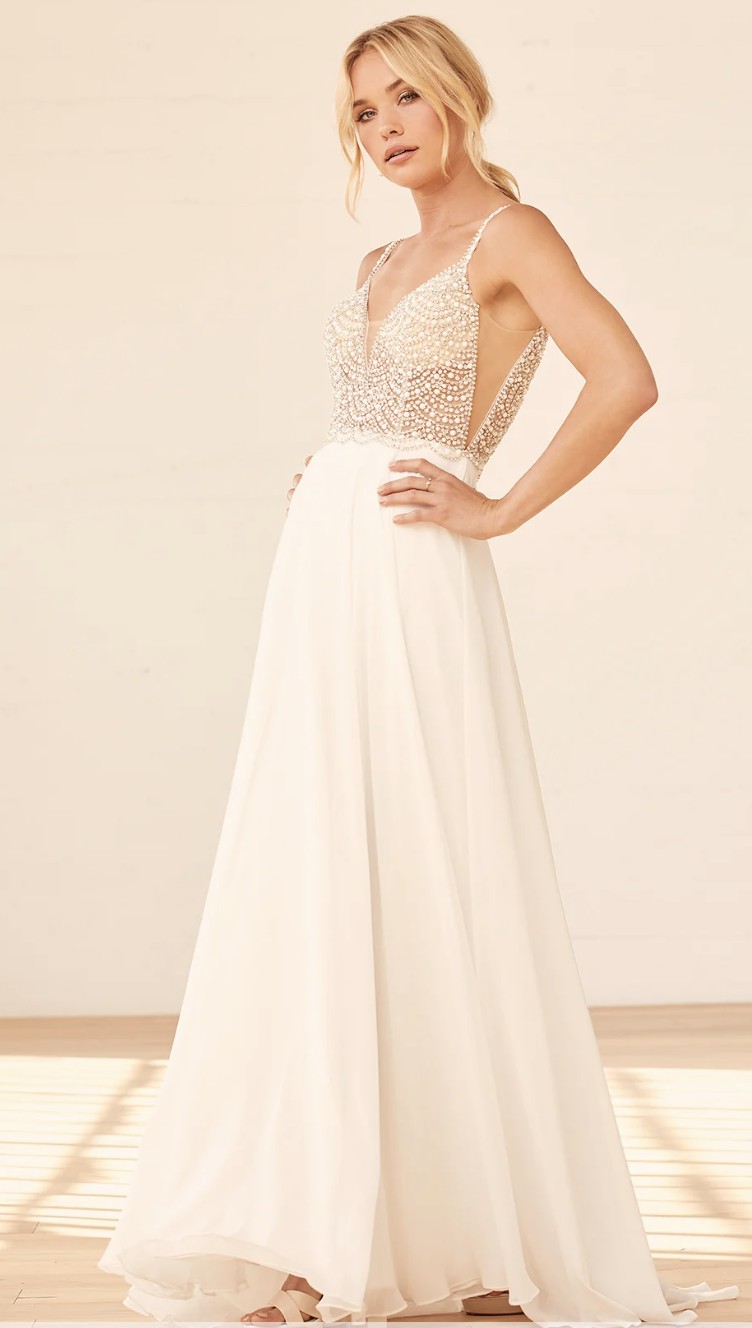 Lulus True Love White Beaded Rhinestone Maxi Dress New Wedding Dress ...