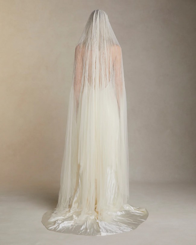 Danielle Frankel, Georgia Skirt + Pleated Handkerchief Veil - Cathed ...