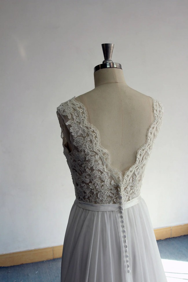 Vicky Mermaid Bridal Custom Made: A line chiffon lace wedding dress wit ...