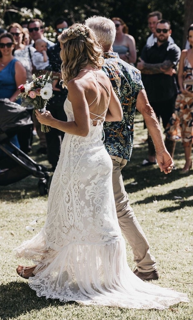 Spell Designs Casablanca lace halter gown Second Hand Wedding Dress ...