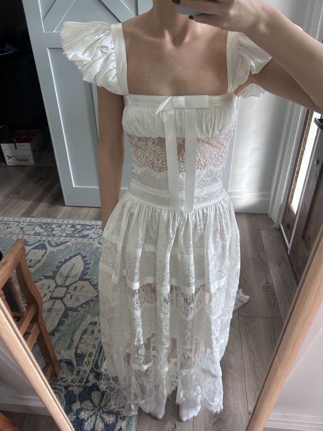 For Love & Lemons, Annabelle Lace Gown Wedding Dress Save 38% - Stillwhite