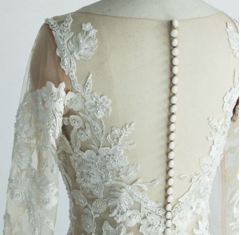 Vicky Mermaid Bridal Romantic A-Line Vintage Lace Drop Waist Wedding Dr ...