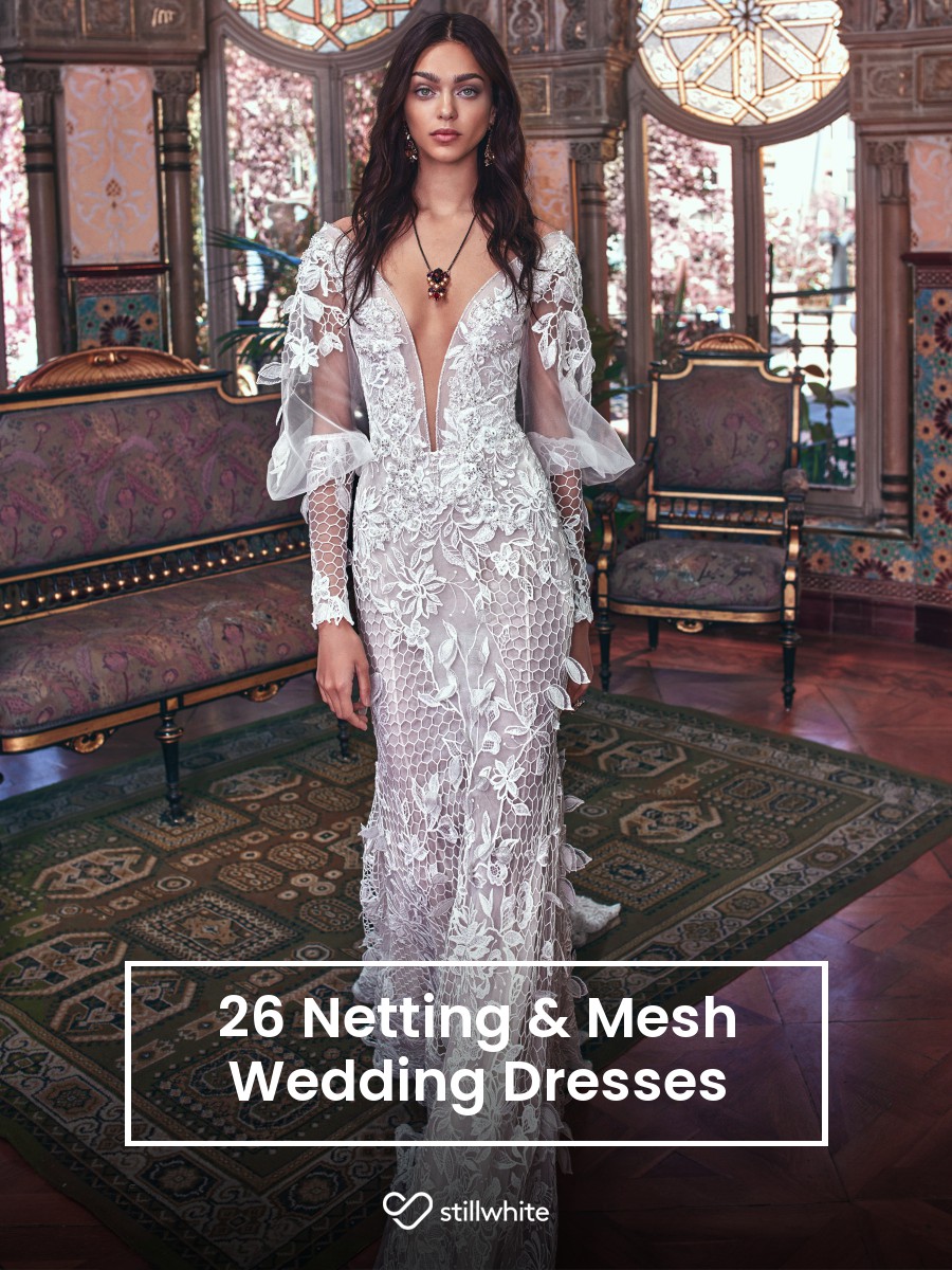 26 Netting & Mesh Wedding Dresses – Stillwhite Blog