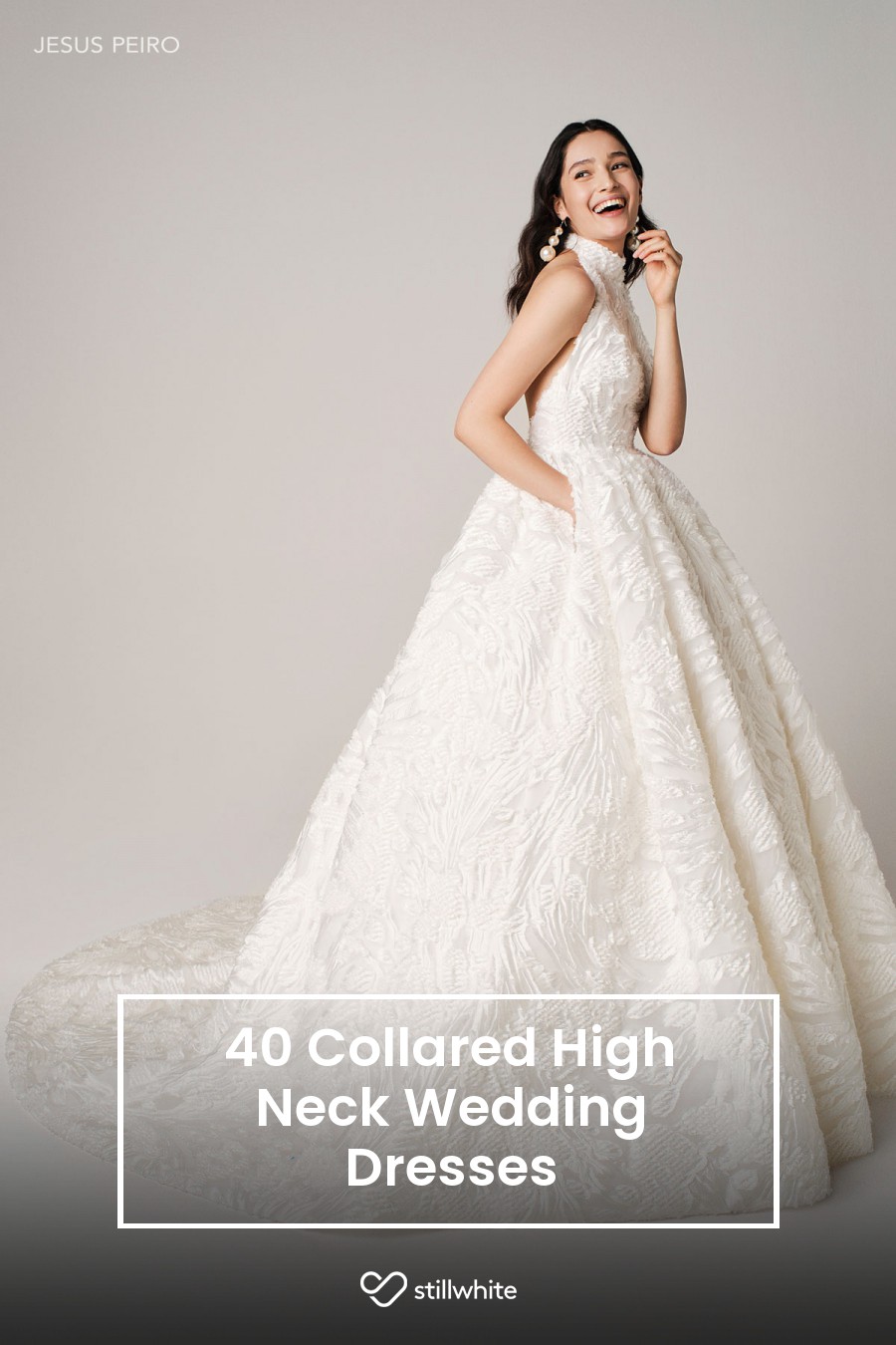 40 Collared High Neck Wedding Dresses – Stillwhite Blog
