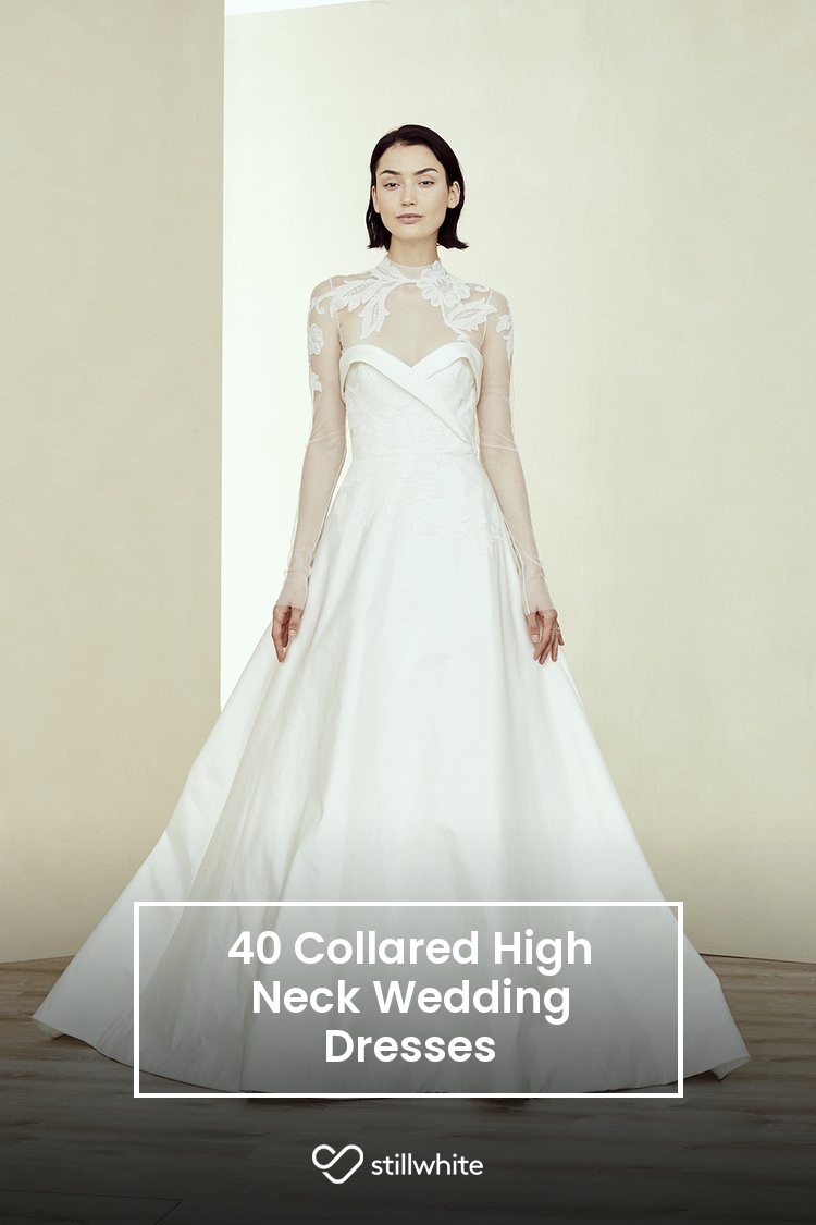 40 Collared High Neck Wedding Dresses – Stillwhite Blog