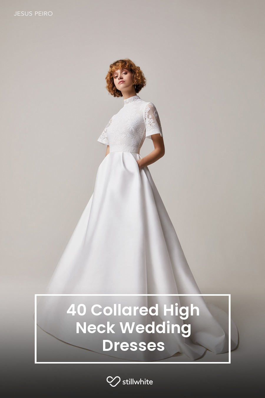 40 Collared High Neck Wedding Dresses – Stillwhite Blog
